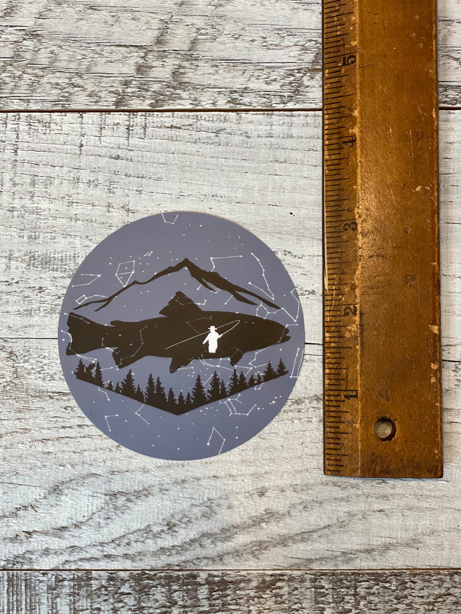 Fly Fishing Sticker, Fisherman, Mountains, Nature Lover, Computer ...