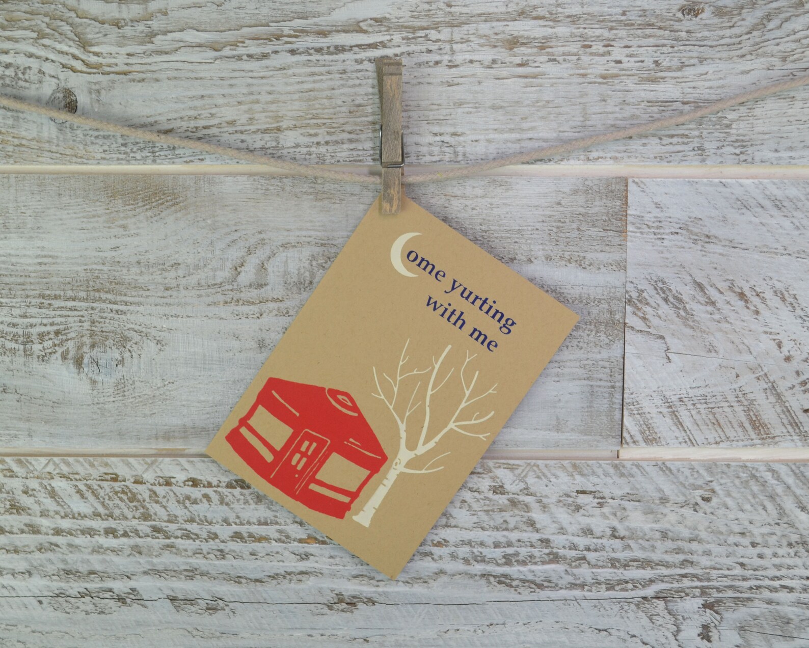 Yurt Camping Screen Print Card Camping Card Adventure Card - Etsy