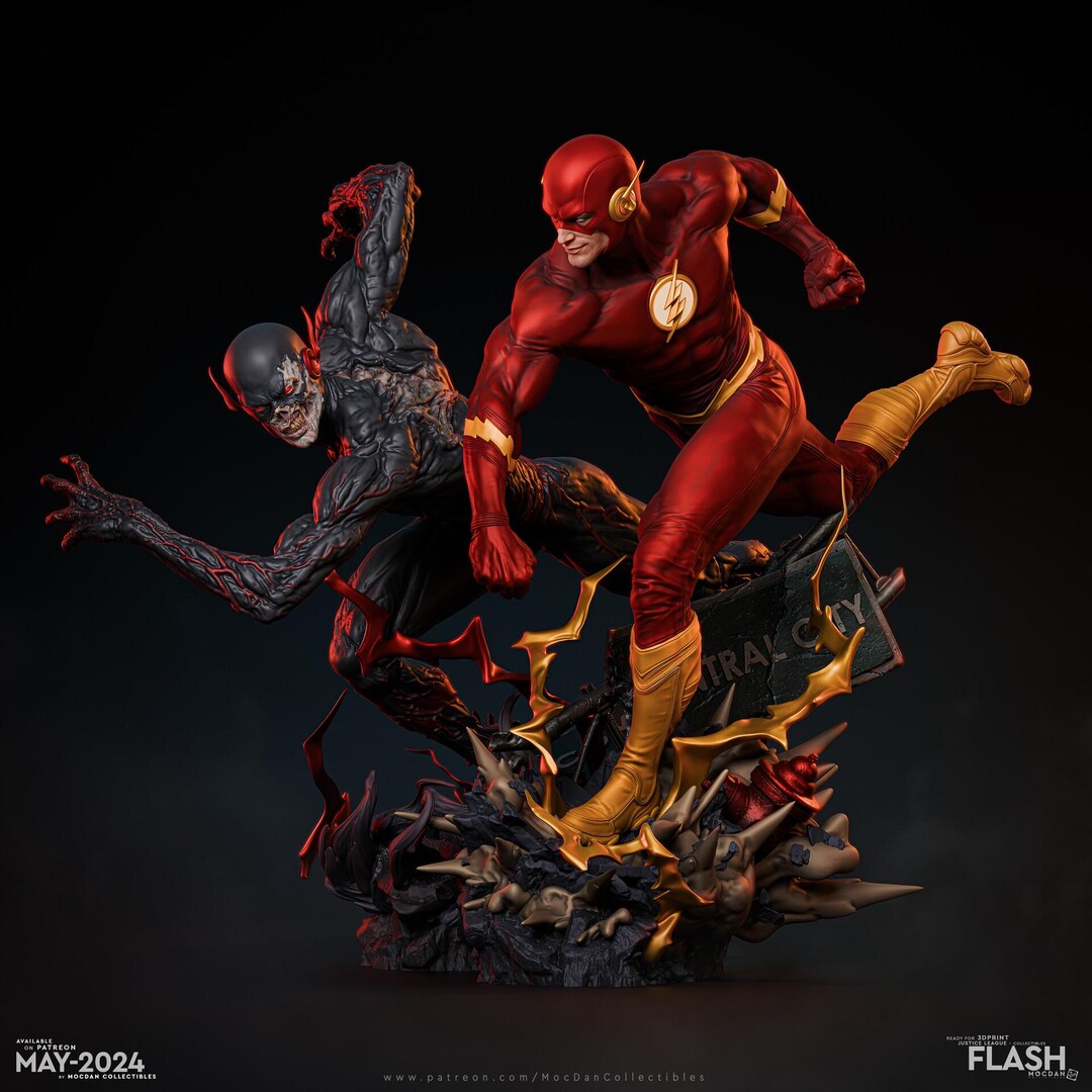 The Flash Vs Black Flash, DC Superhero, Stl File for 3d Printing - Etsy
