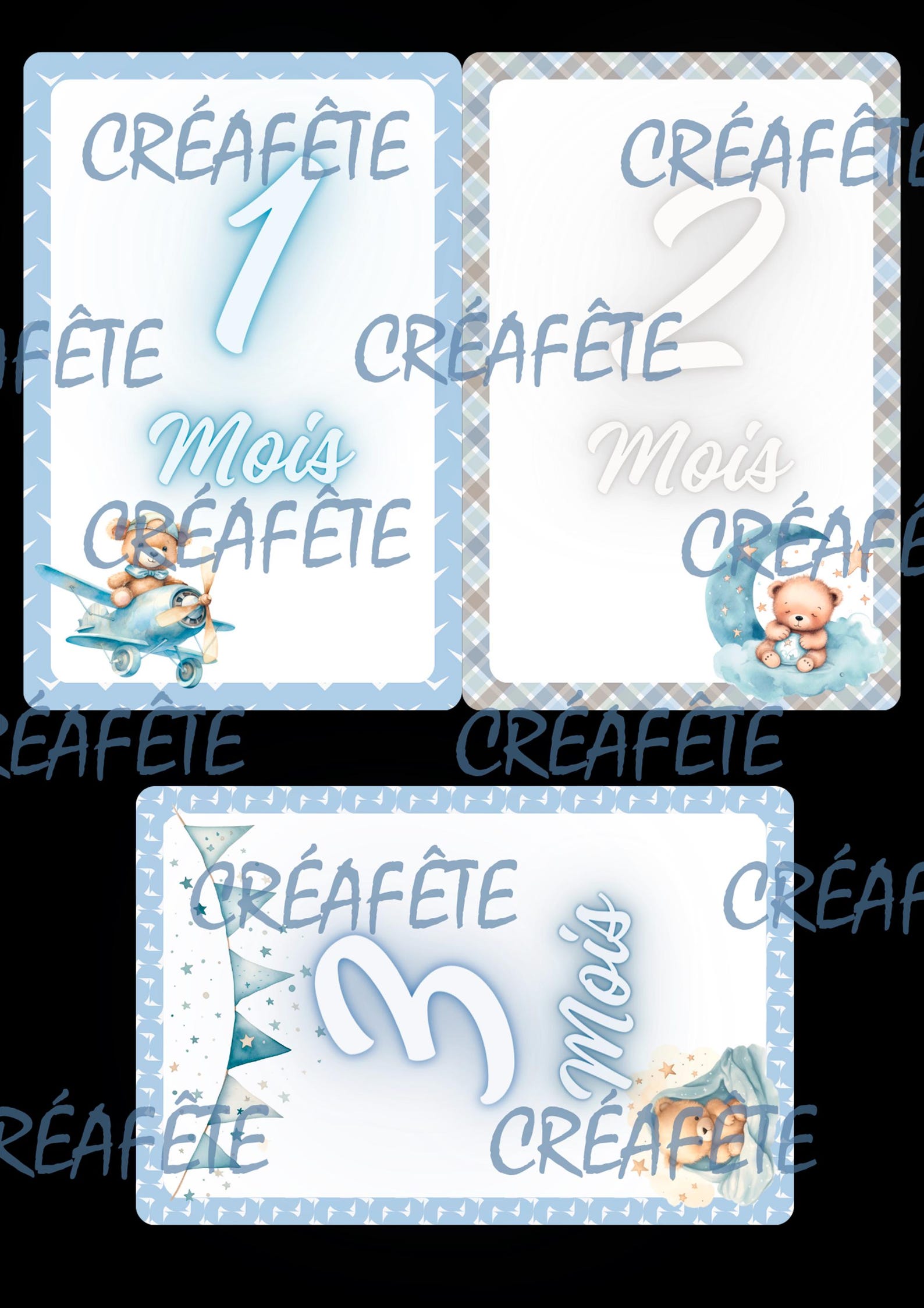 Printable Birth Album Cards - the First 12 Months of His First Year ...