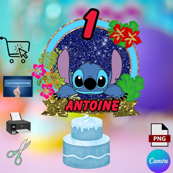 Stitch Cake Topper Svg - Etsy UK