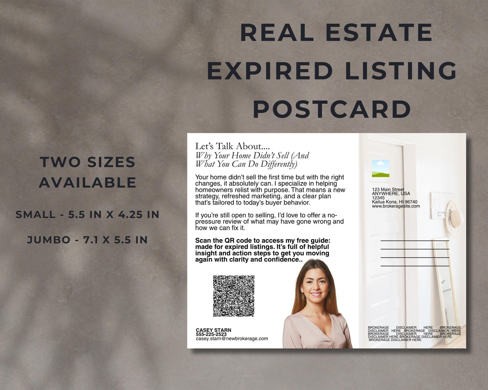 Real Estate Expired Listing Postcard: Editable Canva Template (digital ...