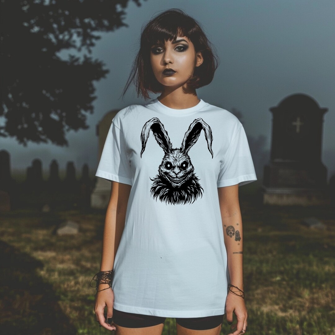 Creepy Rabbit » Unisex Men's+women's T-shirt » Horror Weirdcore Graphic ...