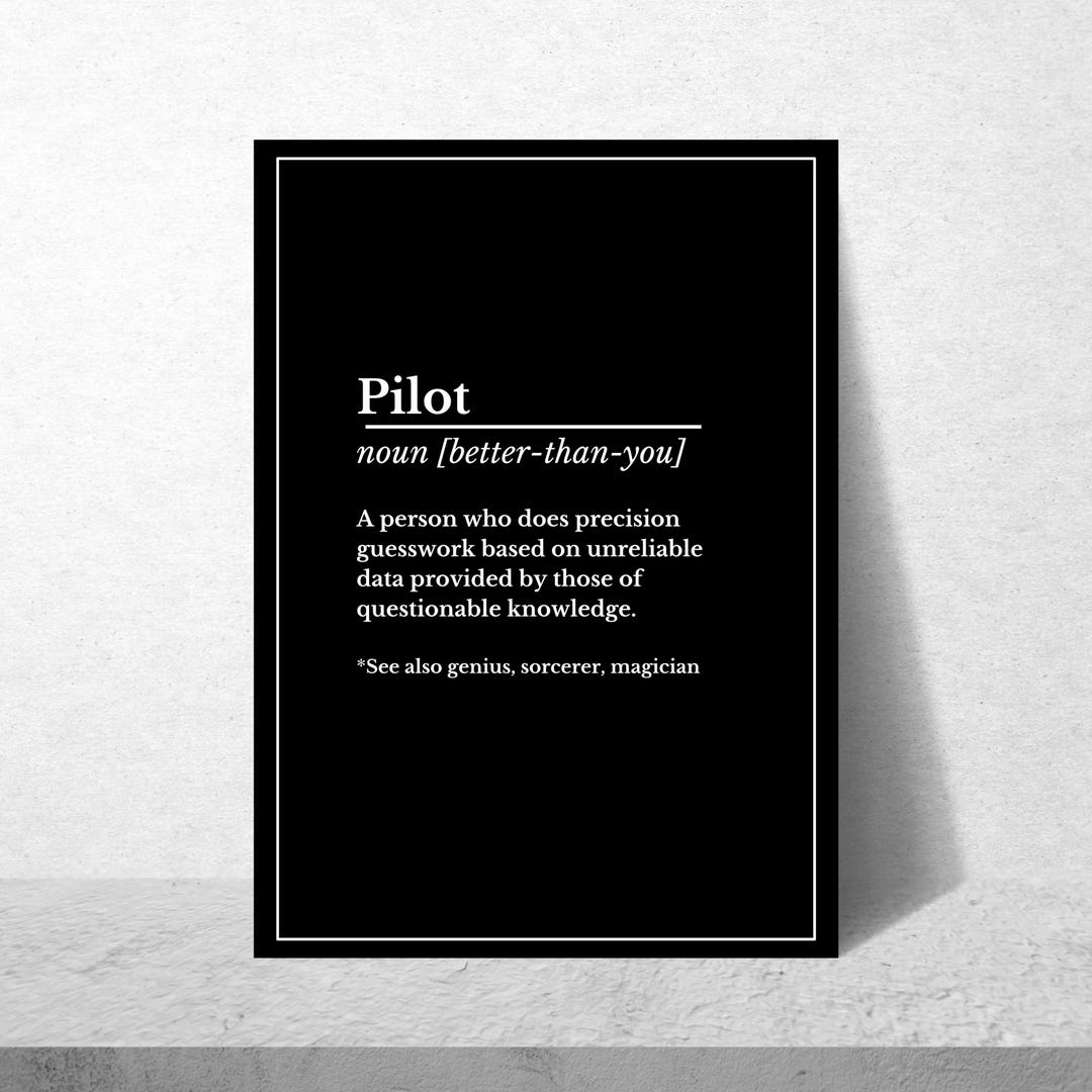 Pilot English Dictionary Noun, Pilot Card, Funny Pilot Card, Happy ...