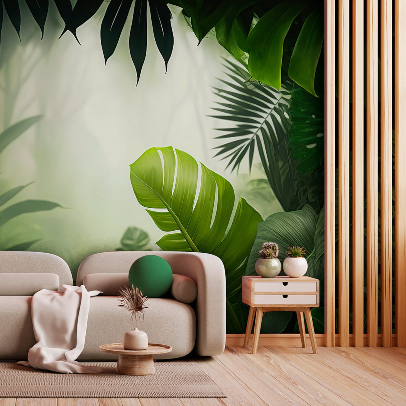 Tropical Jungle Wall Mural - Eco-friendly Removable Wallpaper / Lush ...