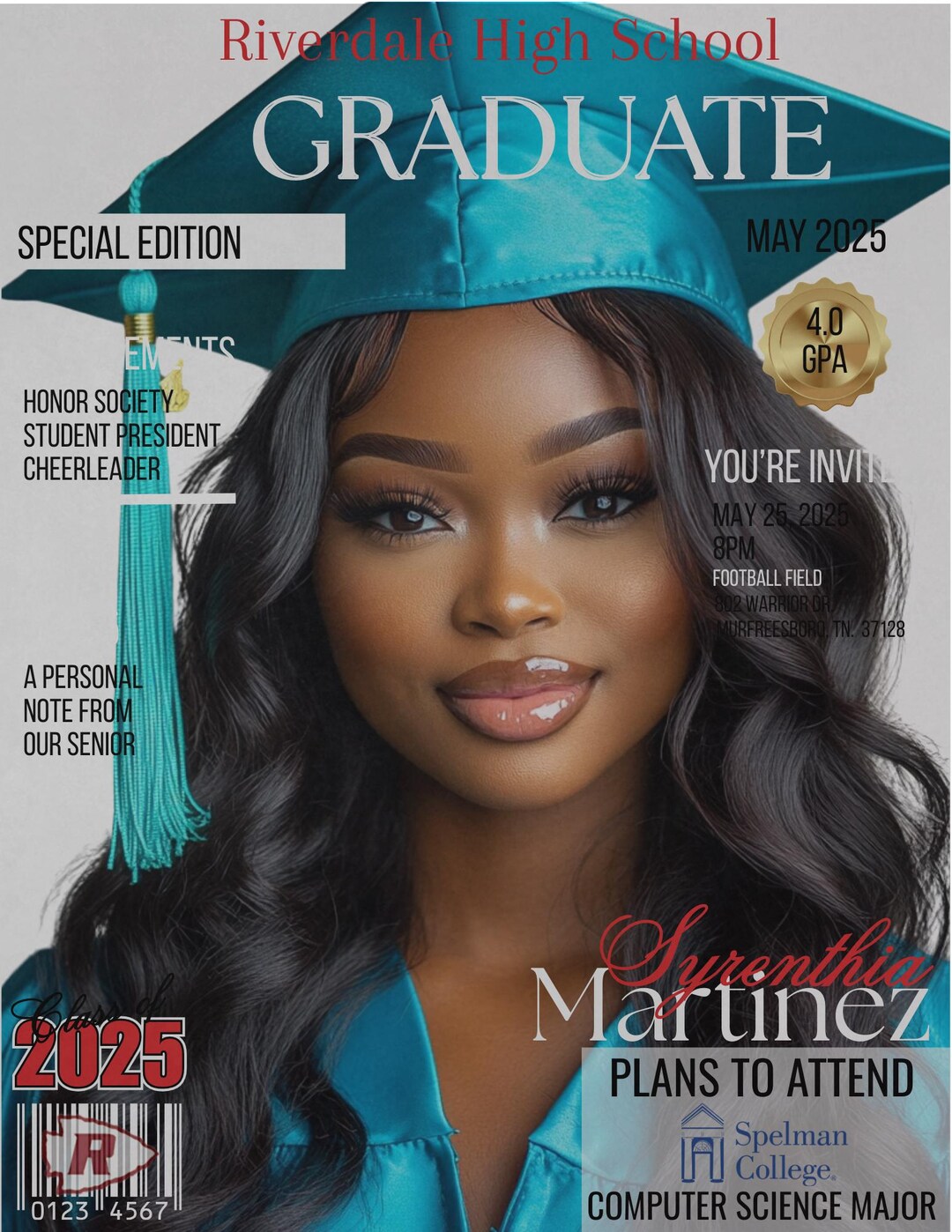 Custom Graduation Magazine Invitations Editable Grad Party Digital ...