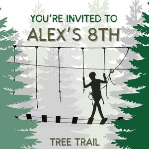 Tree Trails Birthday Party Invitation | Editable CANVA Template ...