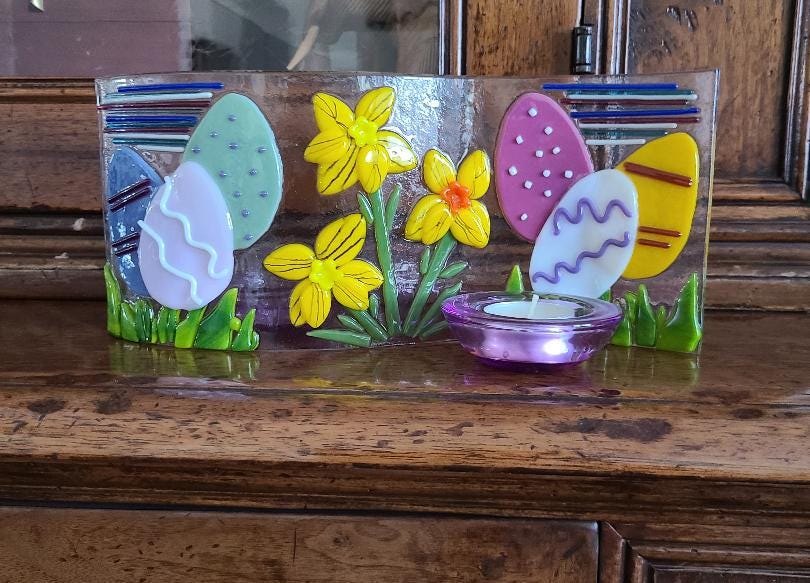 Fused Glass Wave Art | Easter Art | Home Décor | Suncatcher - Etsy