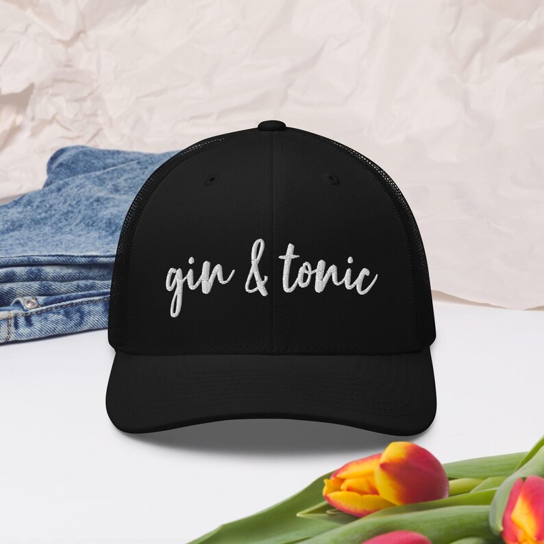Gin & Tonic Trucker Cap Funny Order Hat Perfect Gift for Bartenders and ...