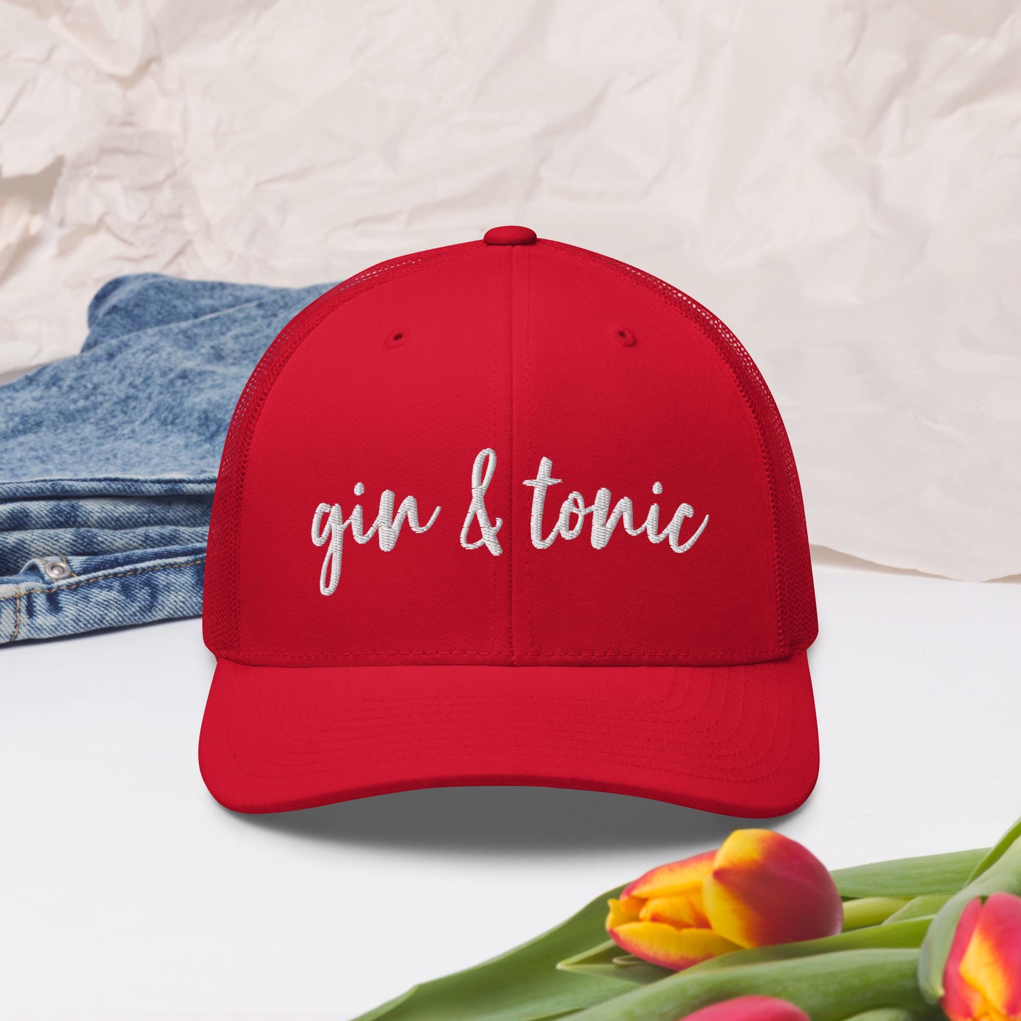 Gin & Tonic Trucker Cap Funny Order Hat Perfect Gift for Bartenders and ...