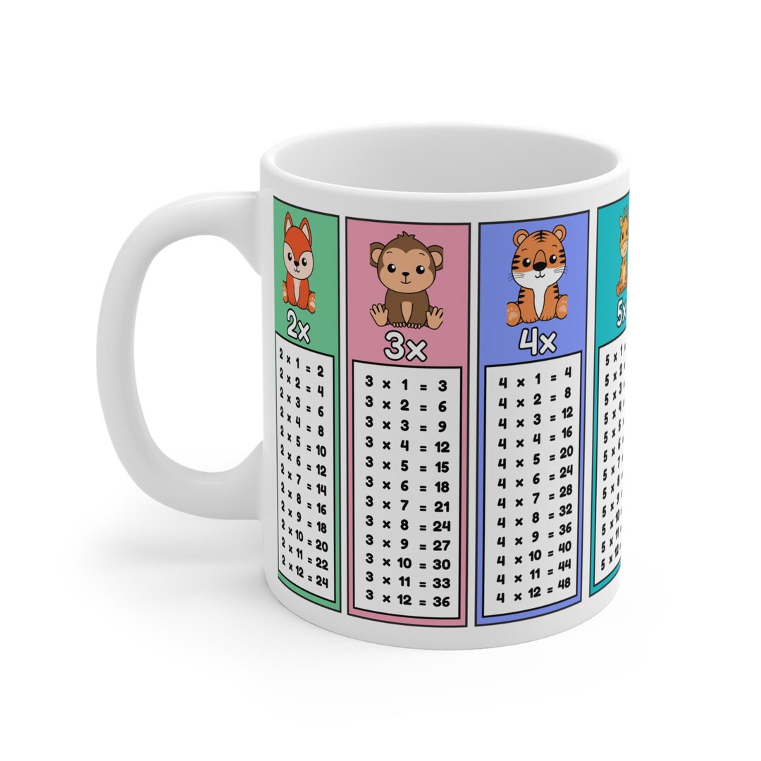 Multiplication Tables Learning Mug. Back-to-school. 1-10 Times Table ...