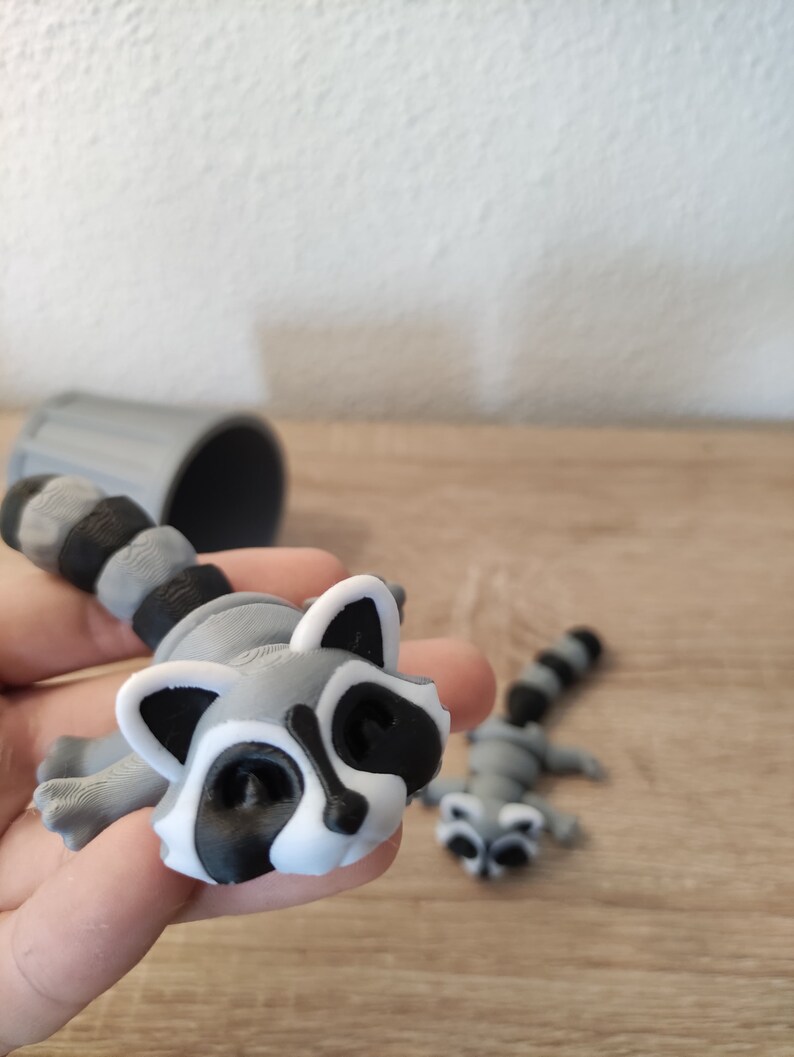Adopt a 3d-printed Raccoon Toy Articulated and Stress-relieving, With ...