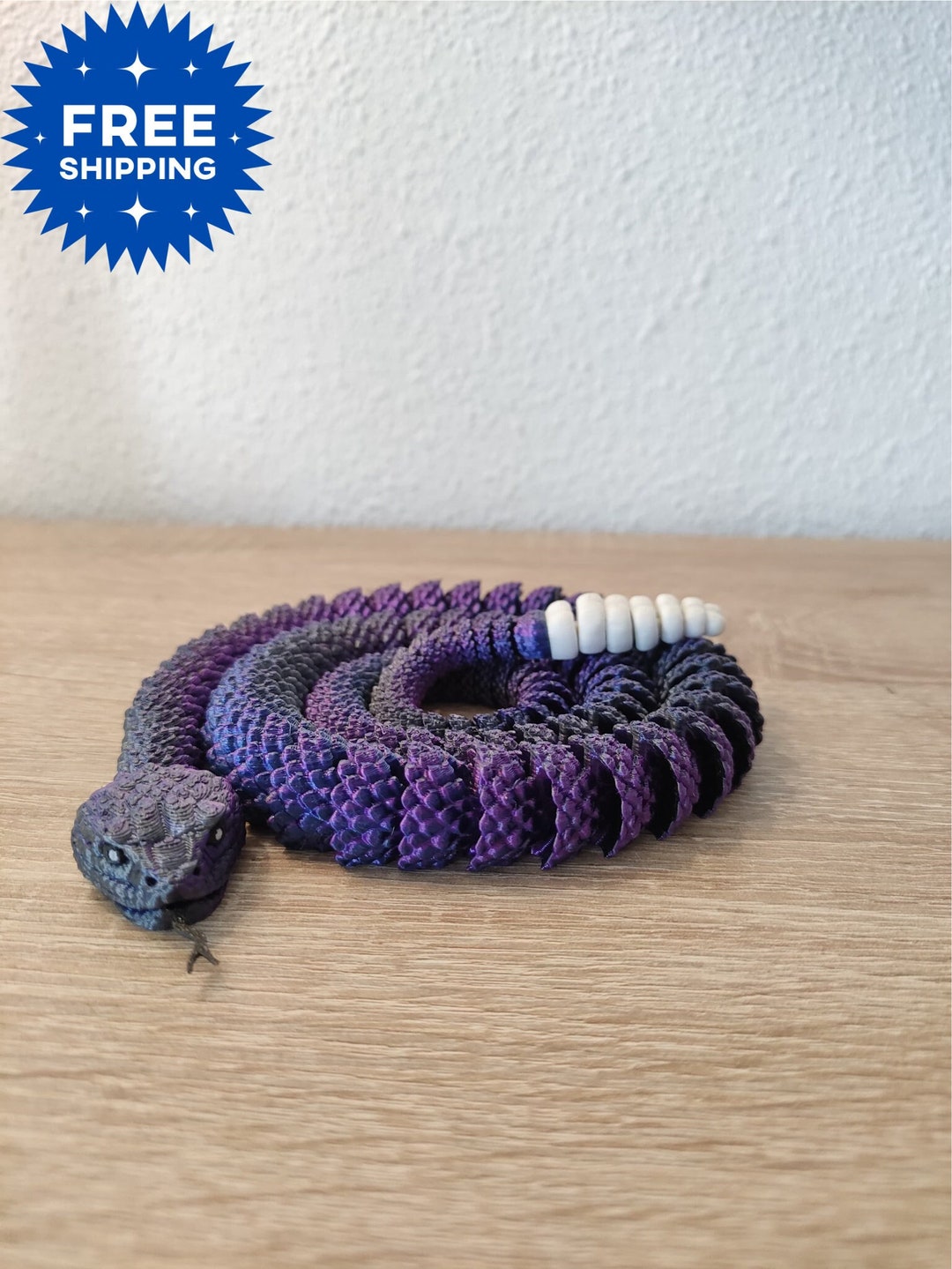 Realistic Rattlesnake | Articulated Snake Toy | 3D Printed in Multiple ...