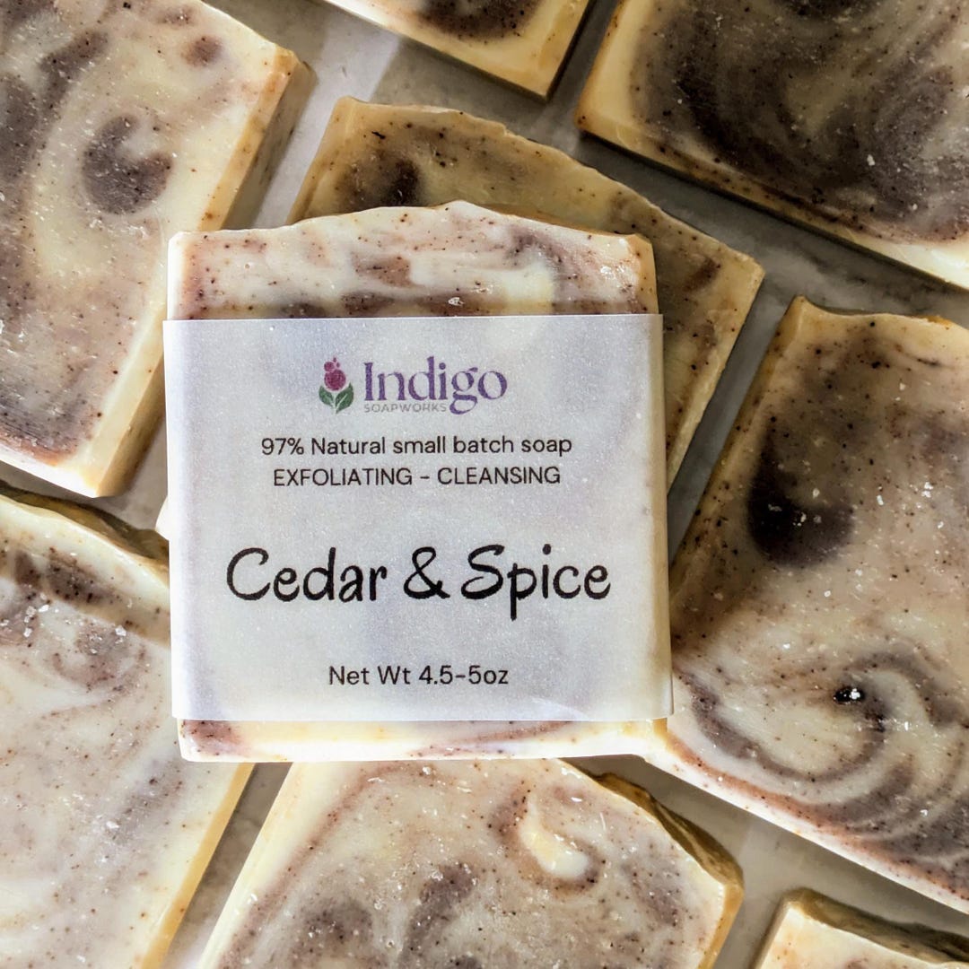 Cedar & Spice Exfoliating Bar Soap: Natural Handmade Soap - Etsy