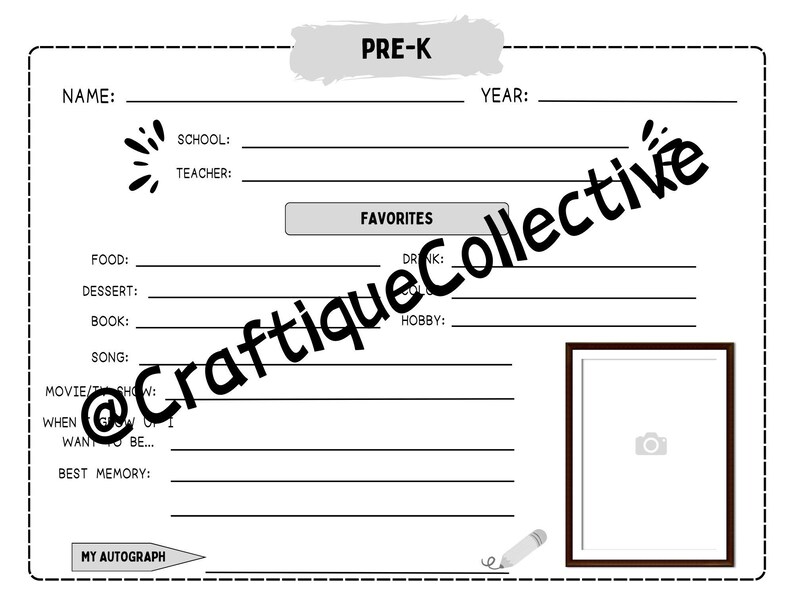 School Memory Box Folder Cover, Questionnaire, Pre-k - 12th, PDF ...