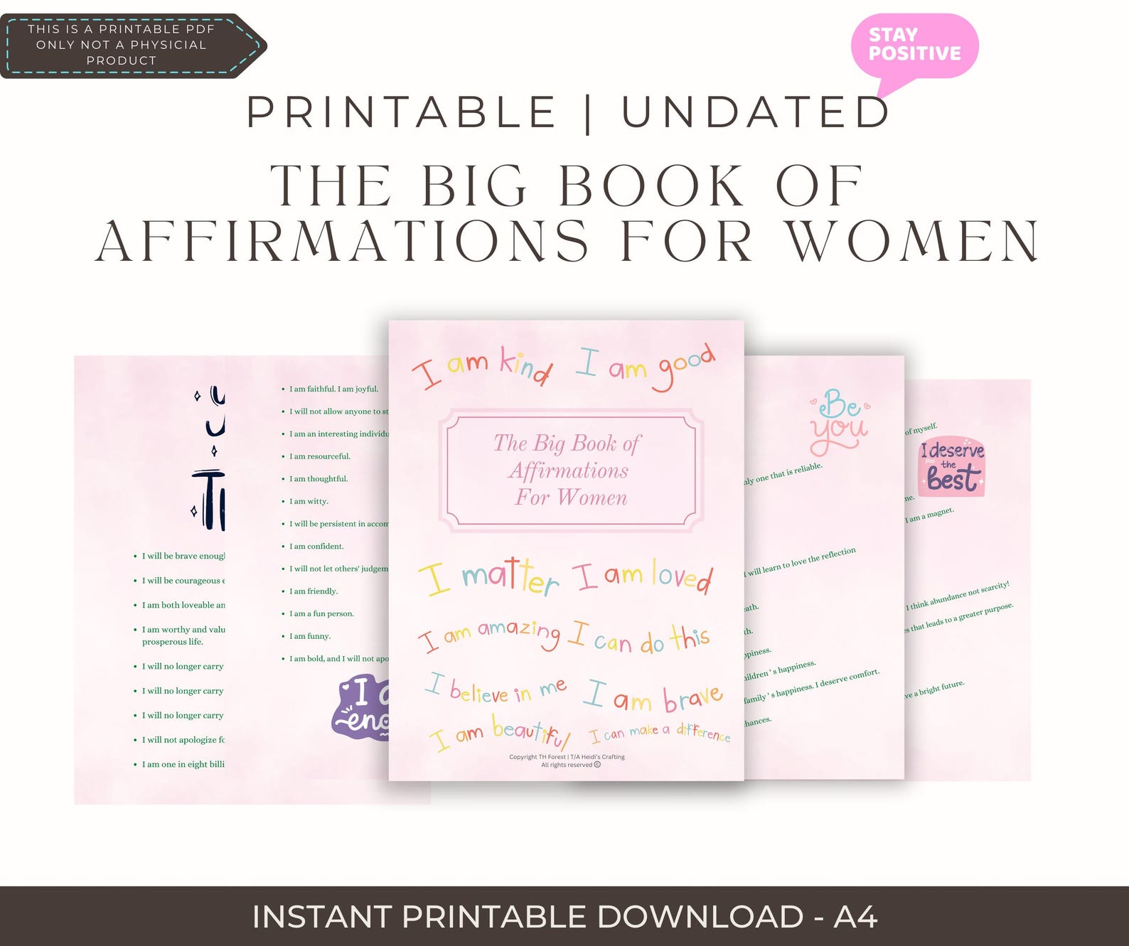 The Big Book of Affirmations for Women - 98 Pages of Positive ...