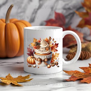 Autumn Cupcake Clipart Set, 12 Fall Watercolor Dessert PNG Clip Art ...