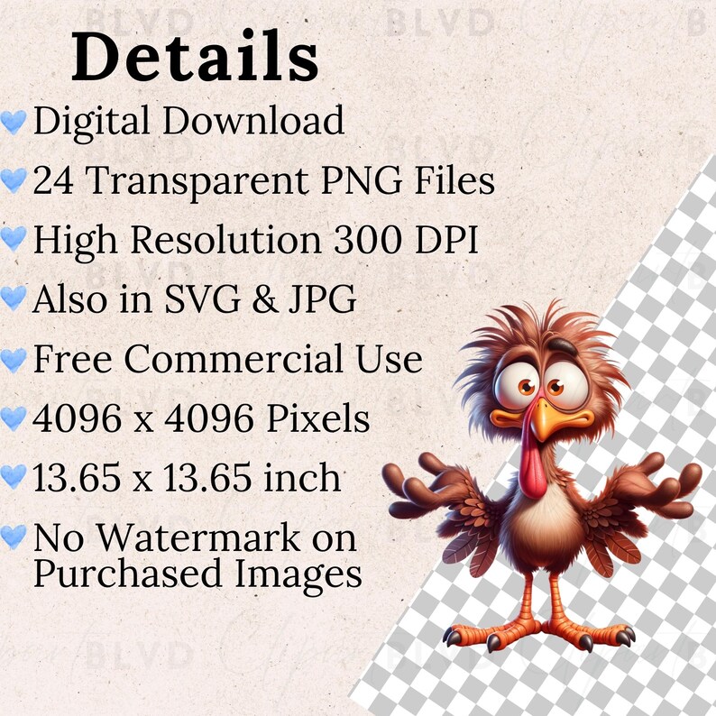 Funny Turkey Clipart Bundle: 24 Whimsical Illustrations (digital ...