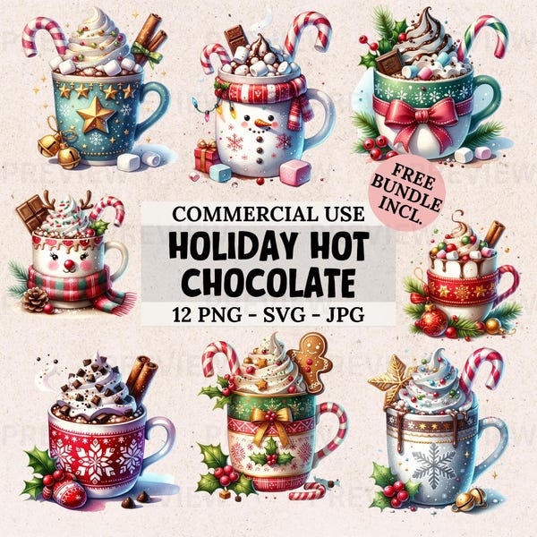 Hot Cocoa Clipart - Etsy