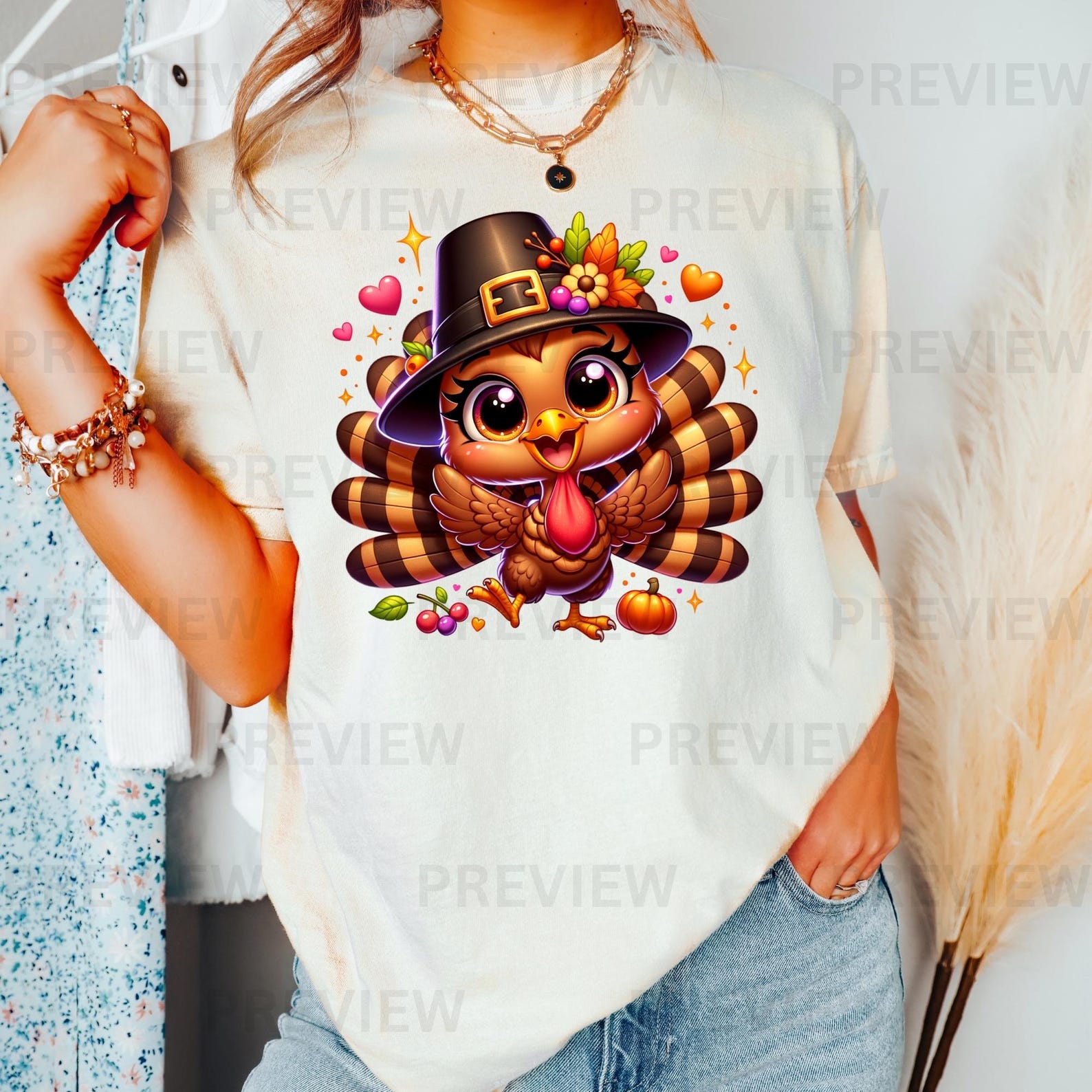 Cute Turkey Clipart Set. 12 Whimsical Thanksgiving Turkey Images ...