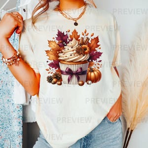 Autumn Cupcake Clipart Set, 12 Fall Watercolor Dessert PNG Clip Art ...