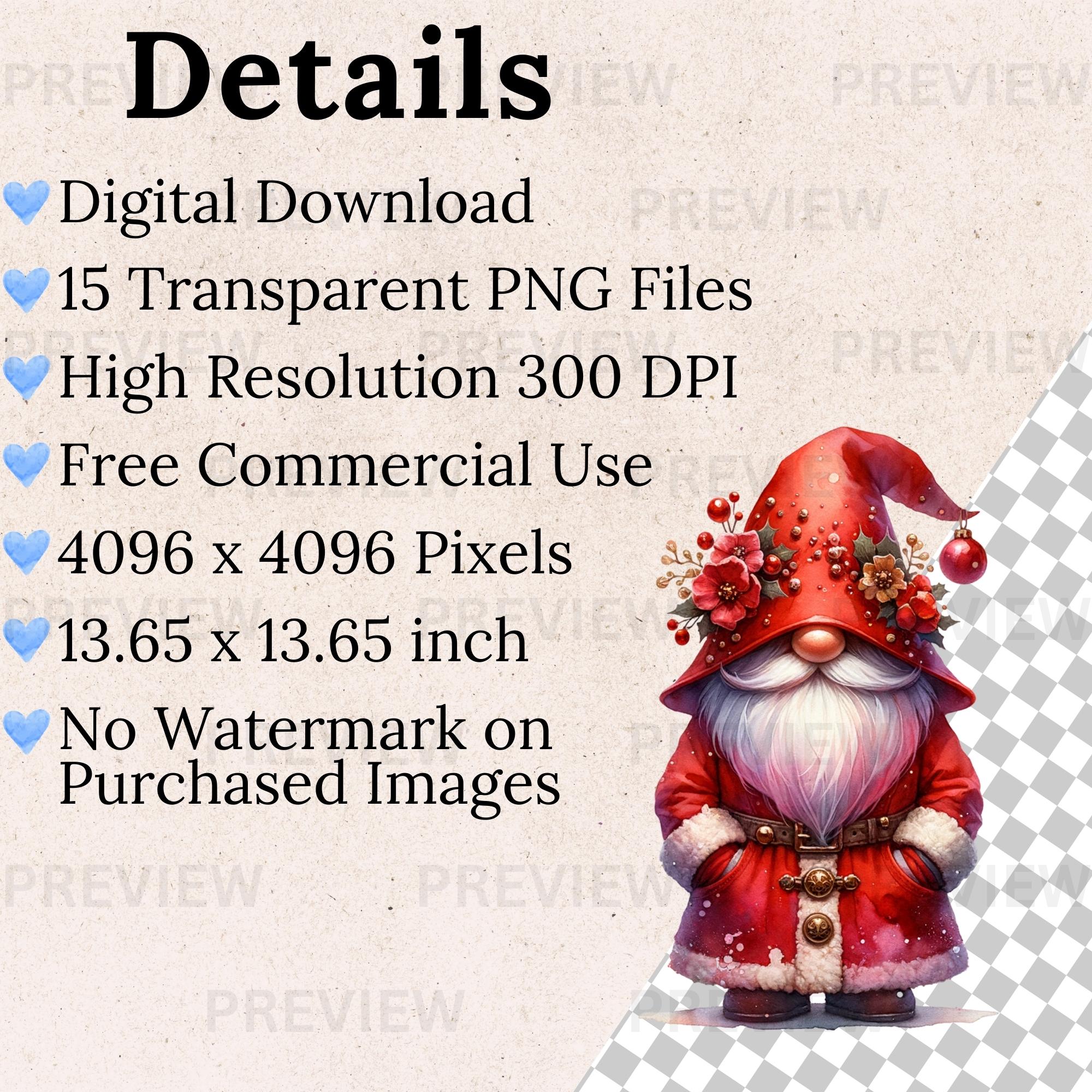 Watercolor Winter Gnome Clipart Set, 15 Christmas Gnome PNG Images ...