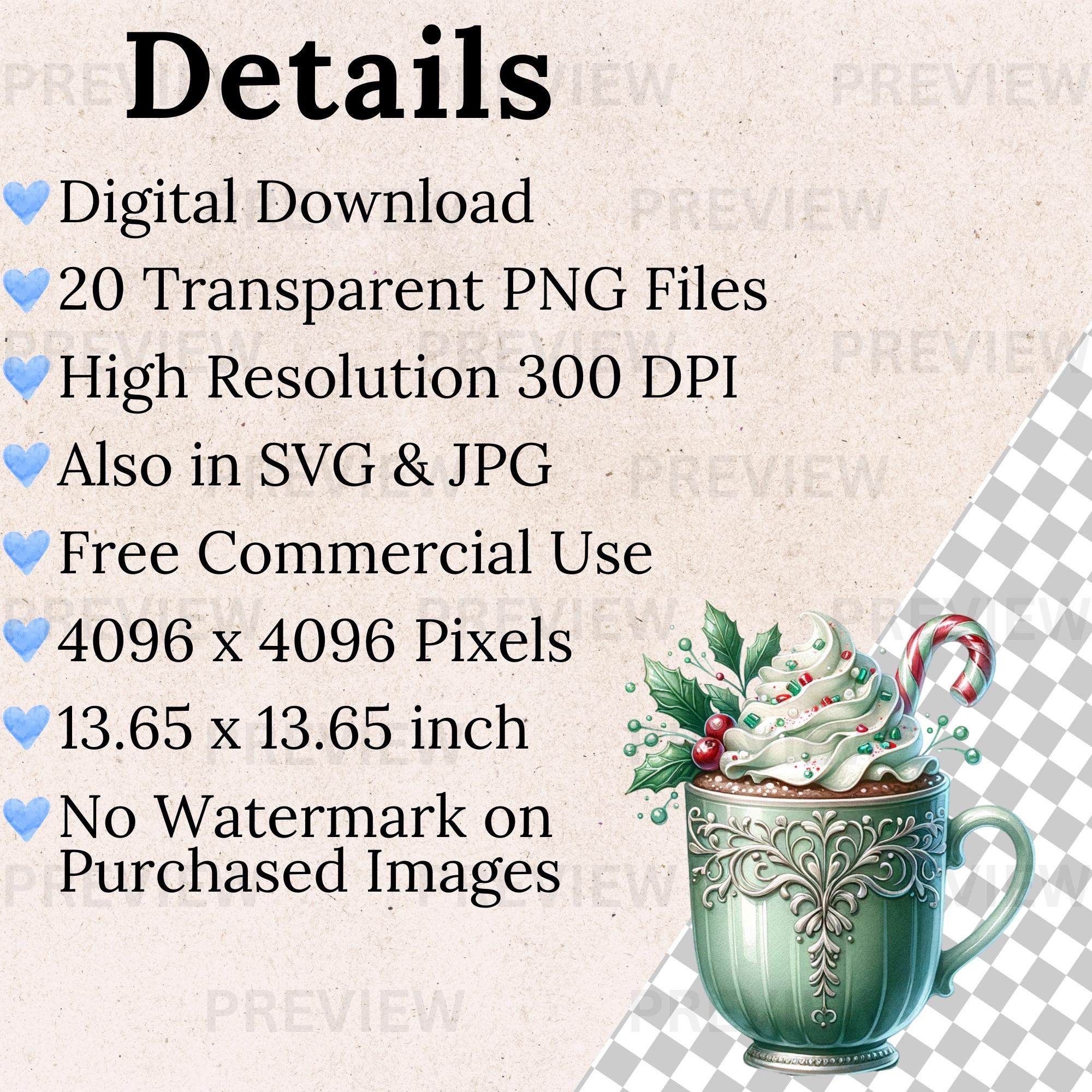 Watercolor Hot Cocoa Clipart Set, 20 Hot Chocolate Images in PNG SVG ...