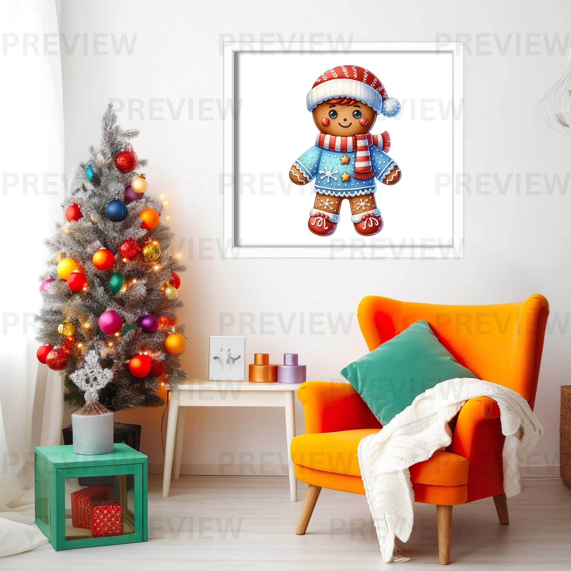 Watercolor Gingerbread Boy Clipart: Christmas PNG SVG JPG (digital ...