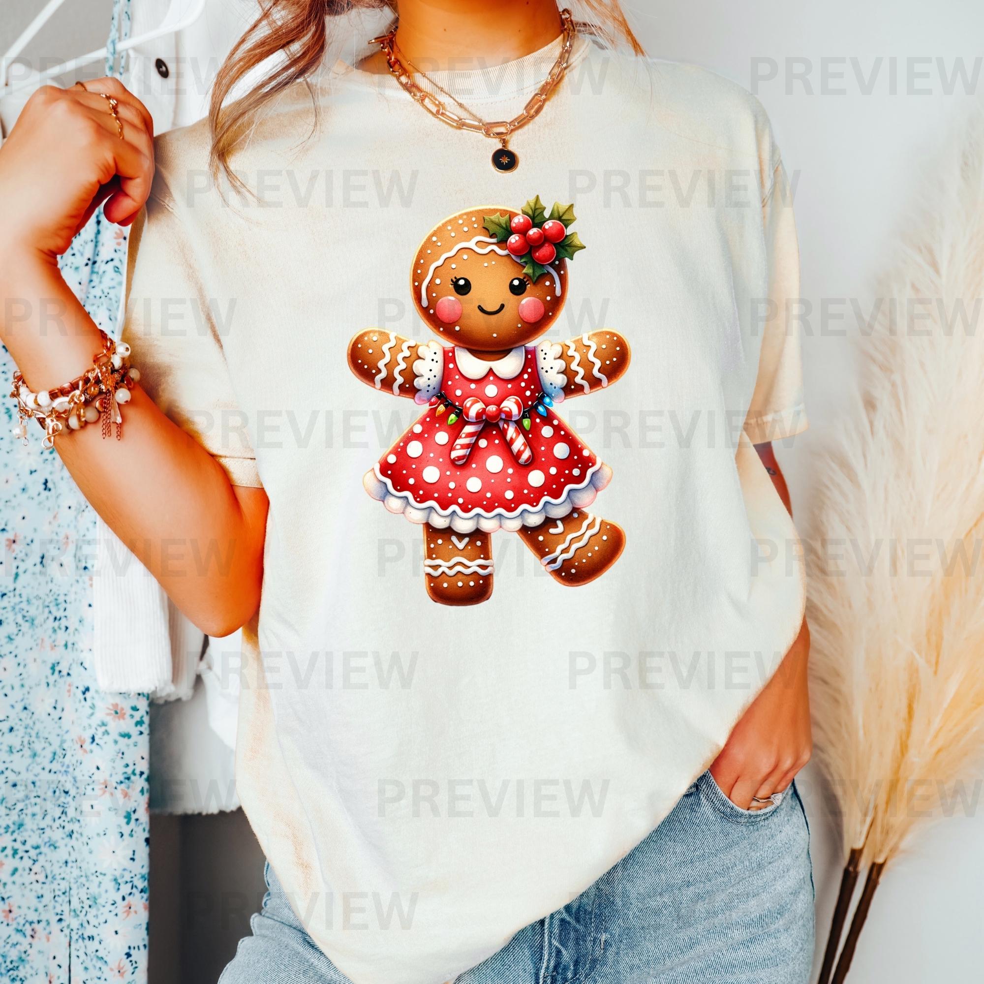 Gingerbread Girl Clipart: Watercolor Christmas Images (PNG, SVG, JPG ...