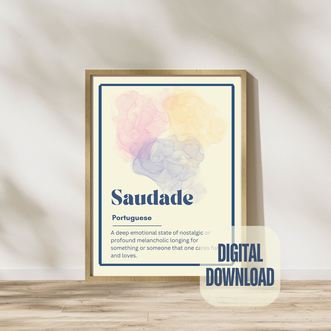 Saudade Definition Art Printable Hygge Definition Poster DIGITAL Art ...