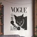 Cat Vogue Retro Magazine Cover Print. Pet Poster Black and White, Pet ...