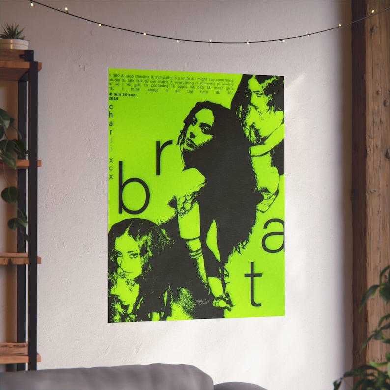 Brat Charli Xcx Cover Print, Brat Poster, Charli Xcx Wall Art, Y2k Wall ...