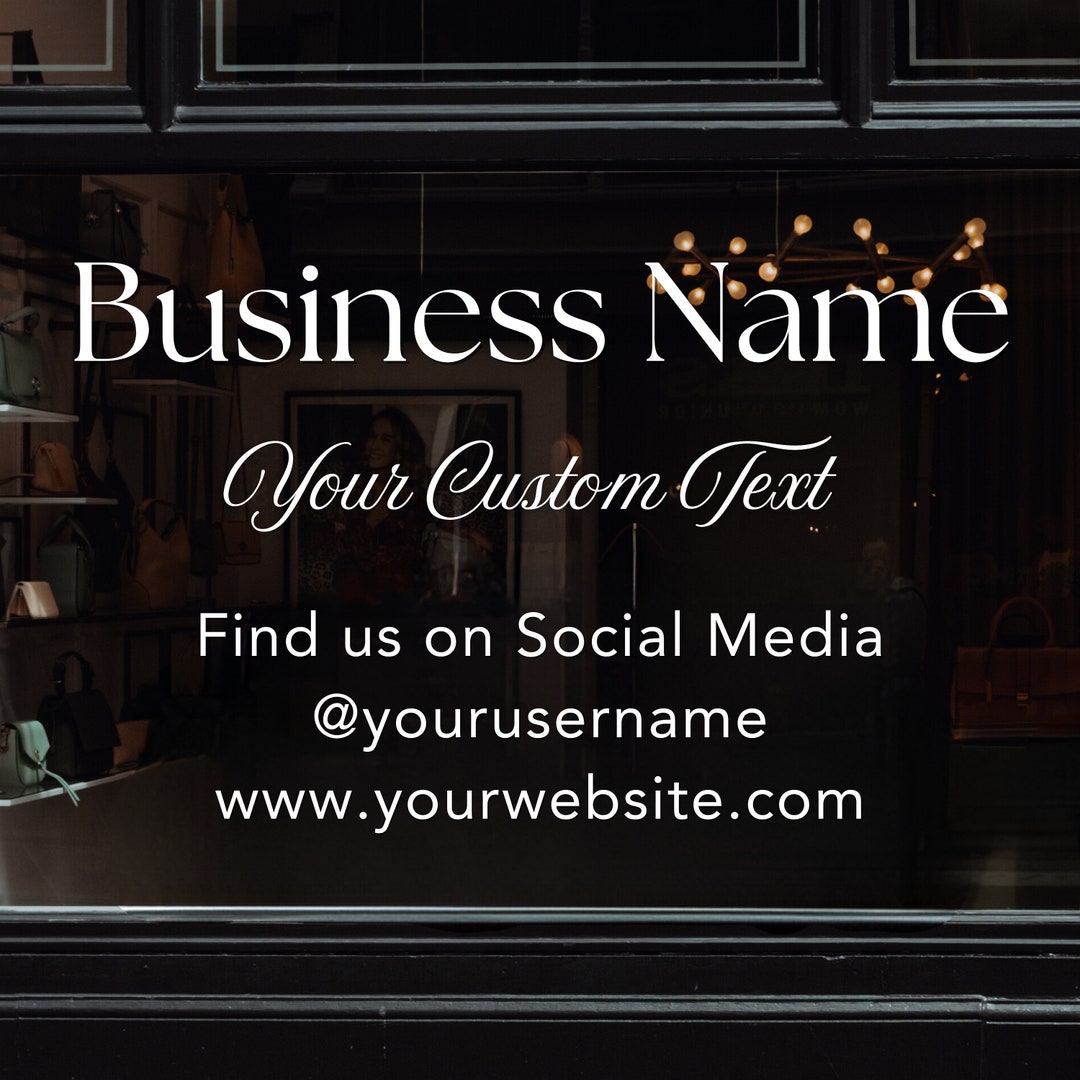 Personalized Business Window Decal | Your Company Name Vinyl Decal ...