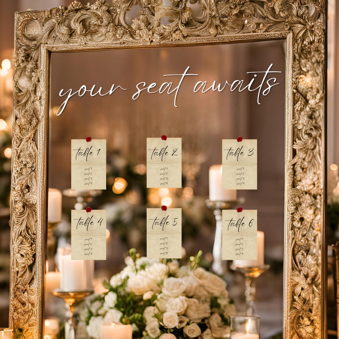Your Seat Awaits Vinyl Decal, Wedding Mirror Sticker for Seating, Vinyl ...