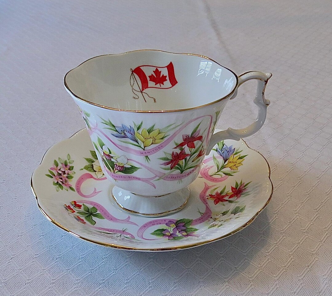 Rare Royal Albert Our Emblems Dear Teacup and Saucer: Canadian Fine ...