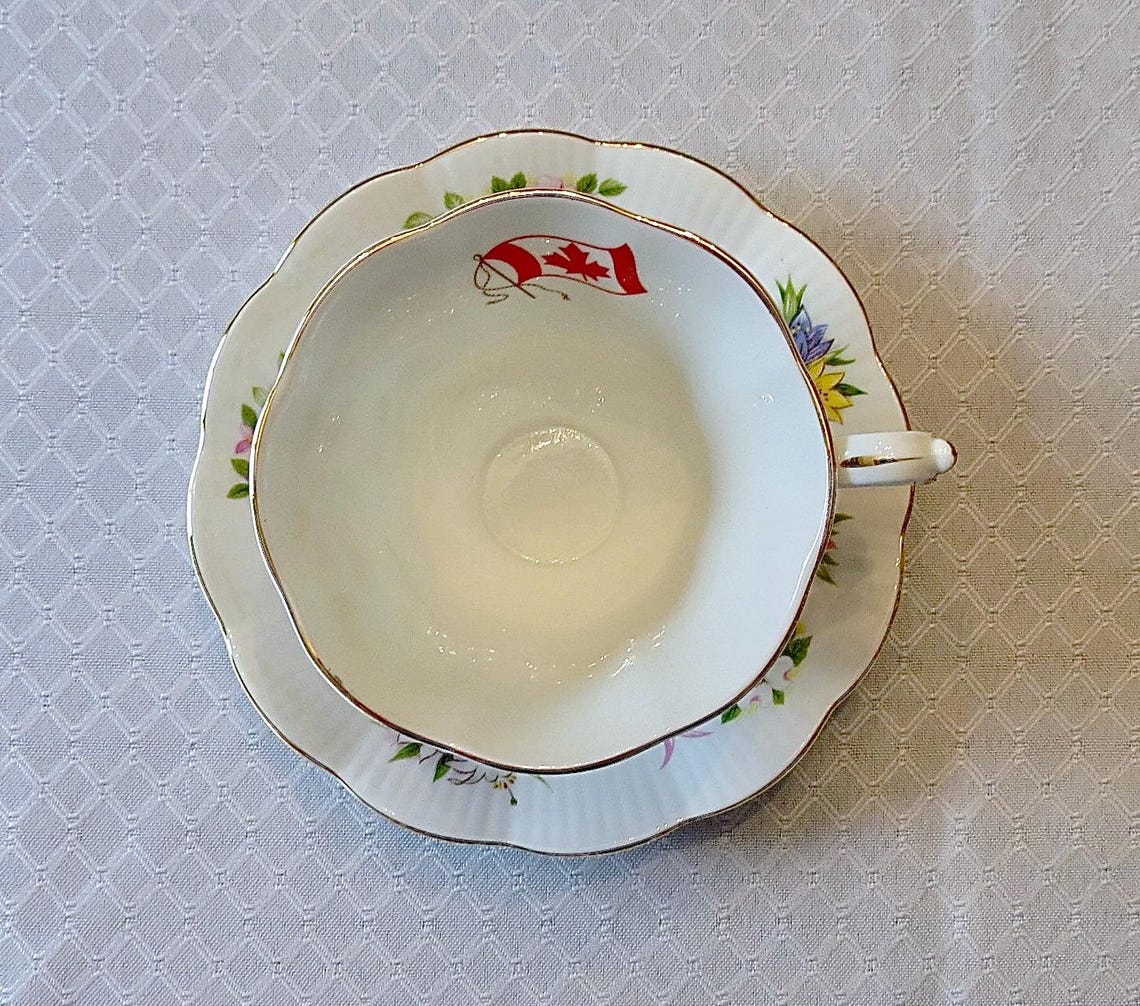 Rare Royal Albert Our Emblems Dear Teacup and Saucer: Canadian Fine ...