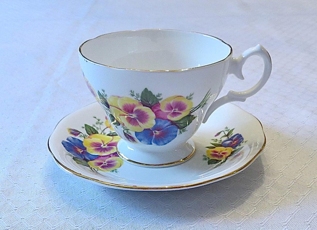 Beautiful, Rare Queen Anne Tea Cup and Saucer, Fine Bone China, Made in ...