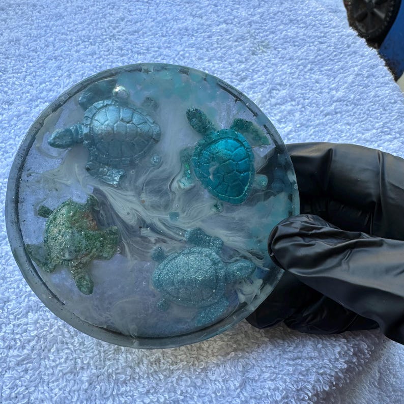 Resin Epoxy Sea Turtles Table Desk Top Coaster - Etsy