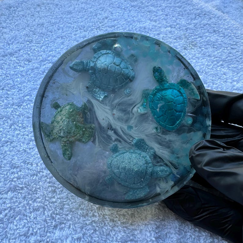 Resin Epoxy Sea Turtles Table Desk Top Coaster - Etsy