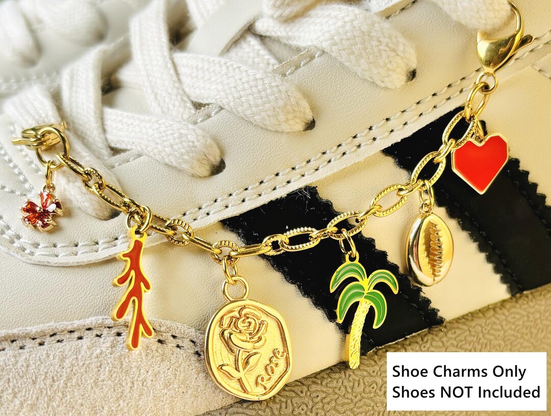Custom Shoe Charms Chain, Build Your Own Gold Shoe Sneaker Charms ...