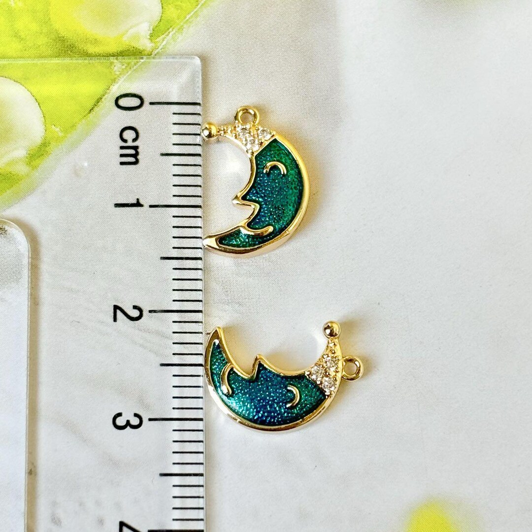 14K Gold-coated Blue Moon Charm: DIY Jewelry Pendant - Etsy