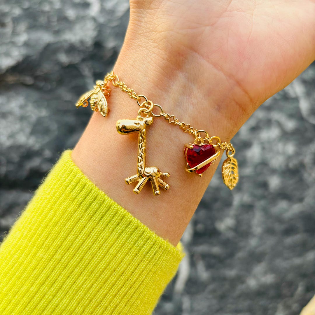 Personalized Charm Bracelet, Build Your Own Gold Vintage Chunky Charm ...