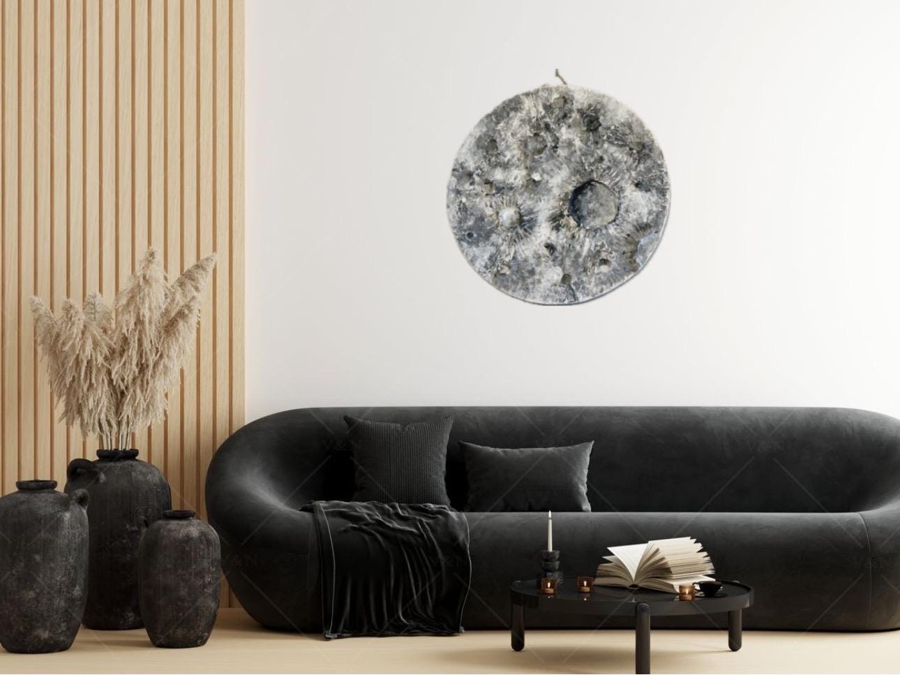 Handmade Textured Moon Art Plaster Moon - Etsy