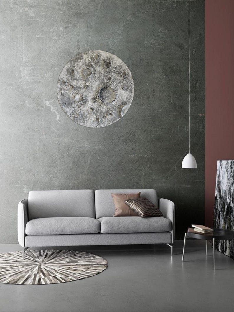 Handmade Textured Moon Art Plaster Moon - Etsy