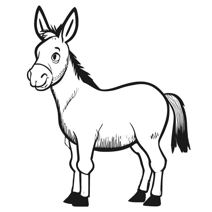 Donkey Coloring Sheet Teaching Coloring - Etsy