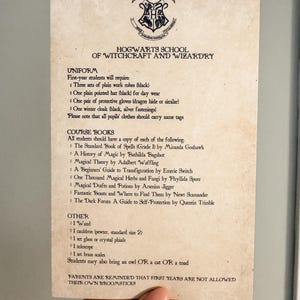 Hogwarts School Checklist | Harry Potter Series - Etsy