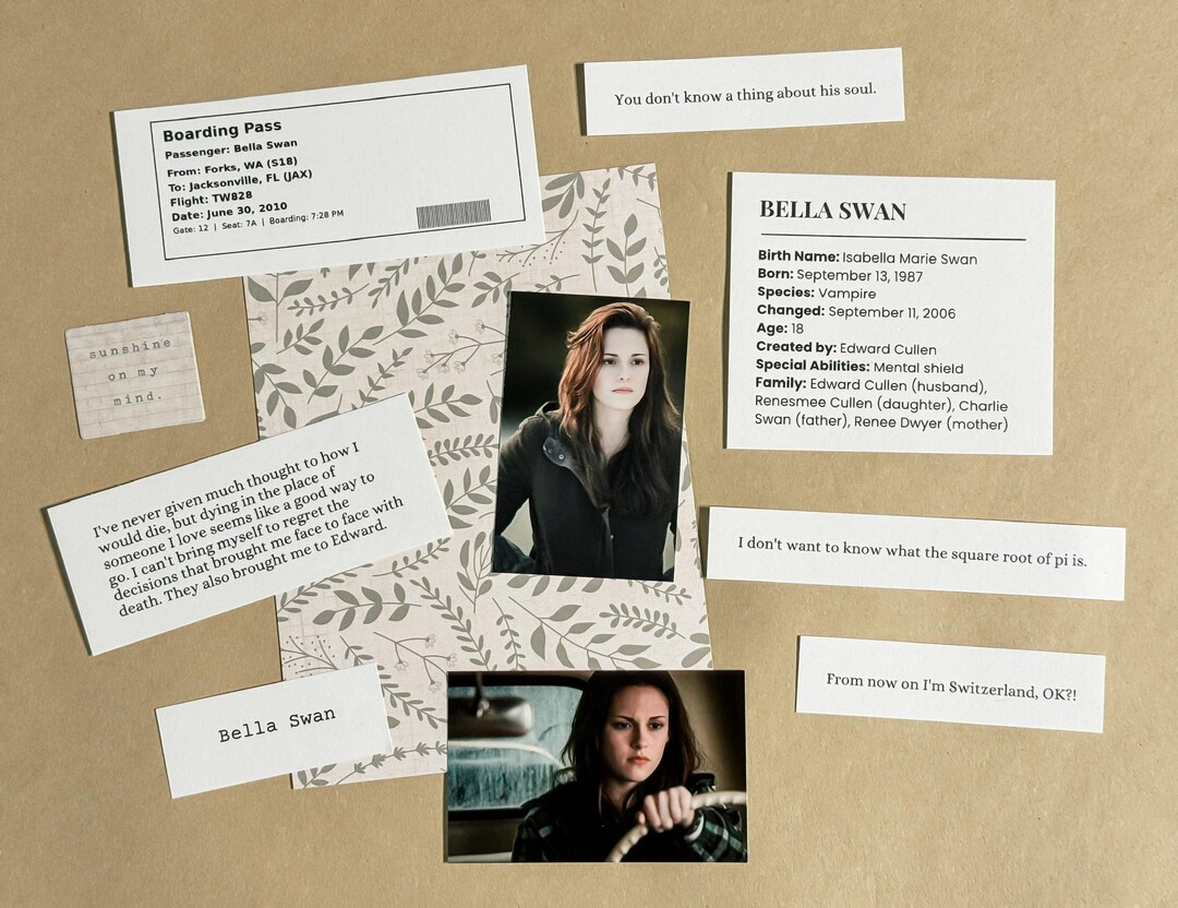 Bella Swan Scrapbook Page Starter Kit | the Twilight Saga - Etsy
