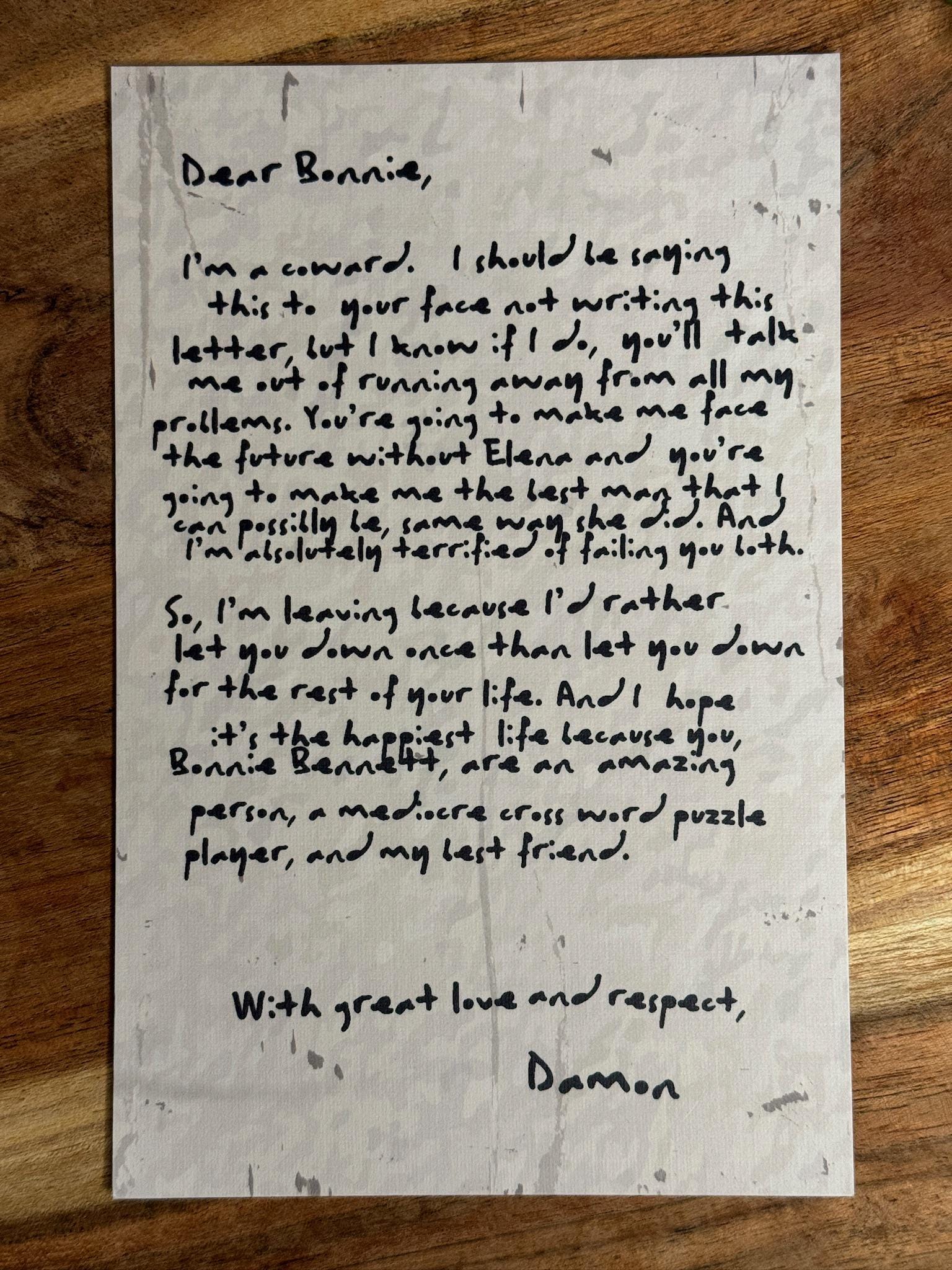 Damon Salvatore's Letter to Bonnie Bennett - Etsy