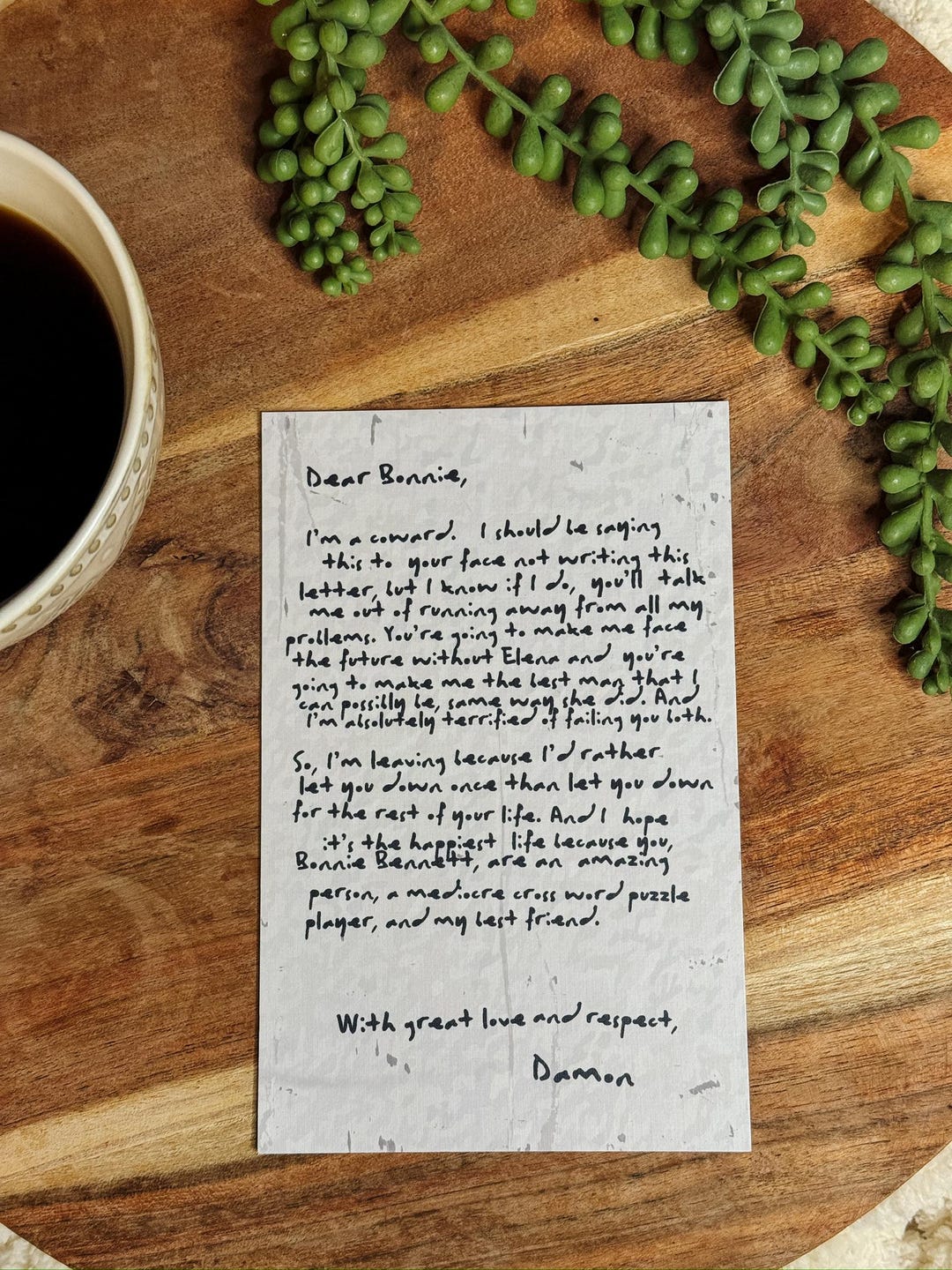 Damon Salvatore's Letter to Bonnie Bennett - Etsy