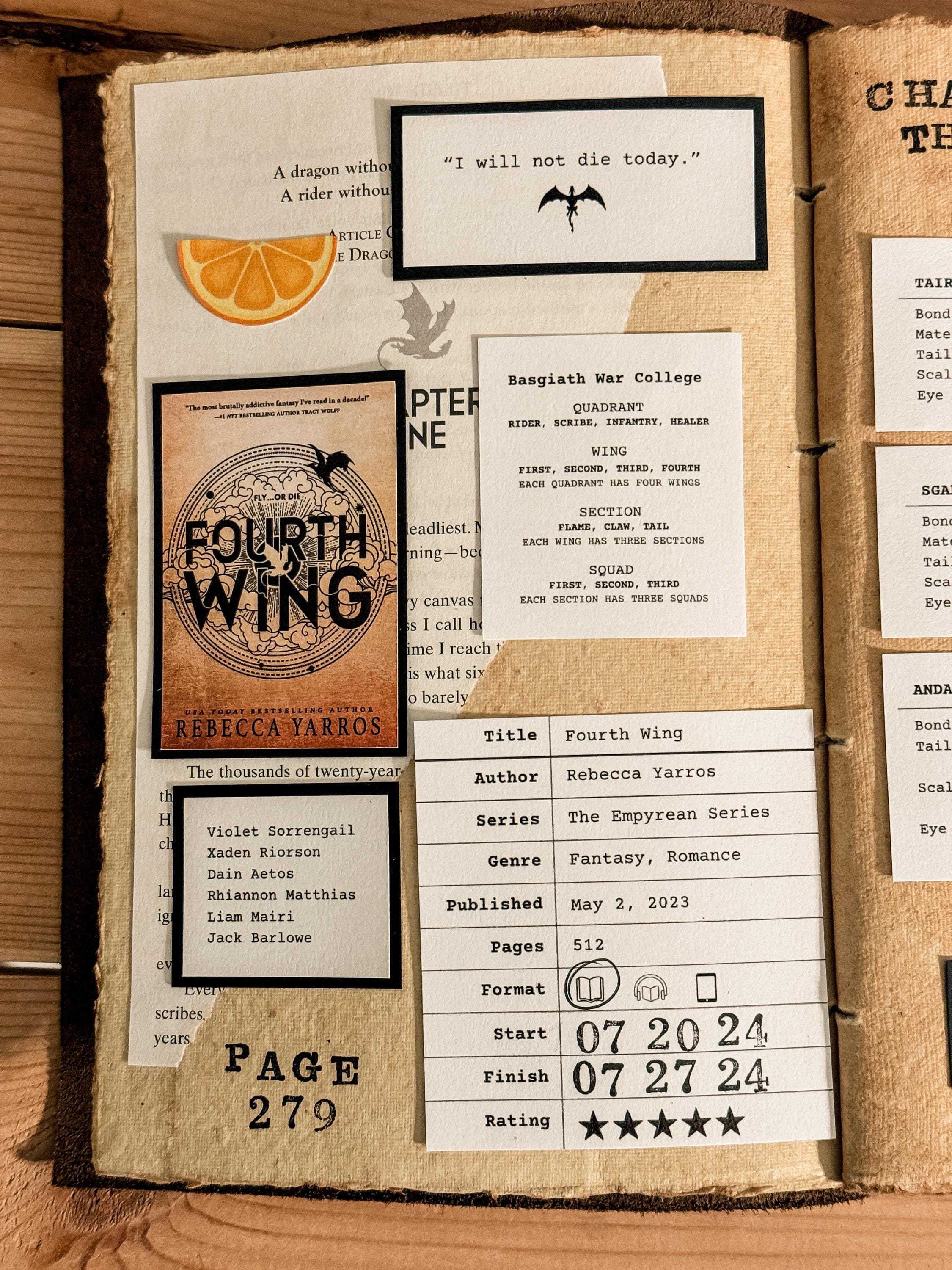Fourth Wing Book Review Kit - Etsy